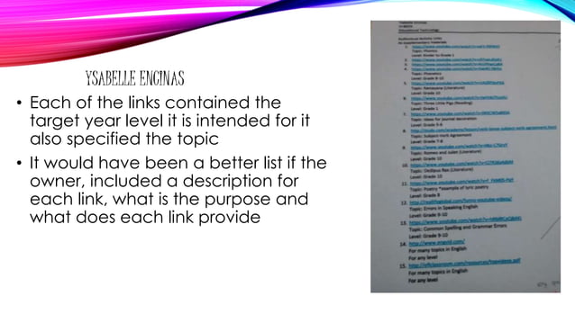 Audio Visual link critique | PPTX