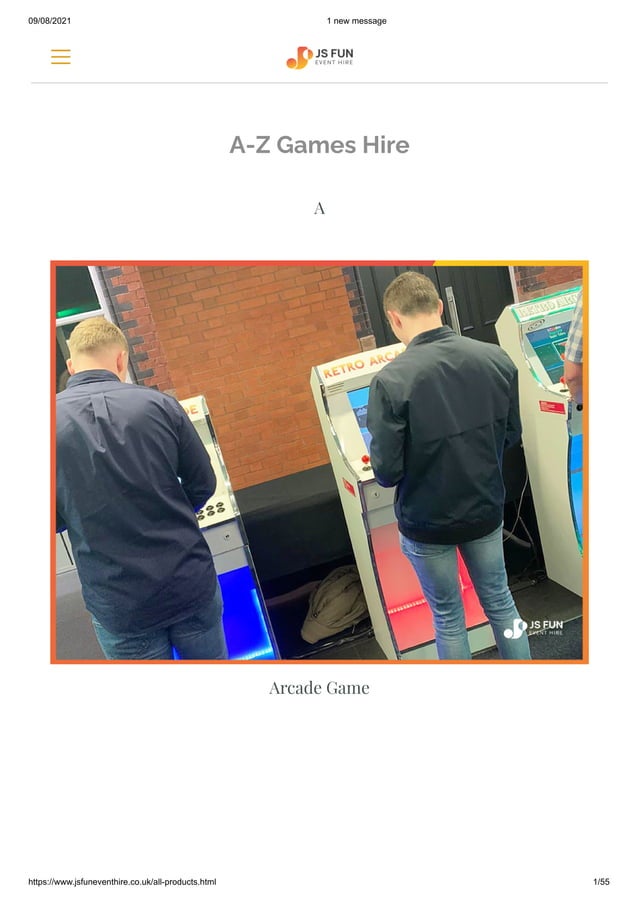 A-Z Games and Entertainment - JS Fun Event Hire | PDF