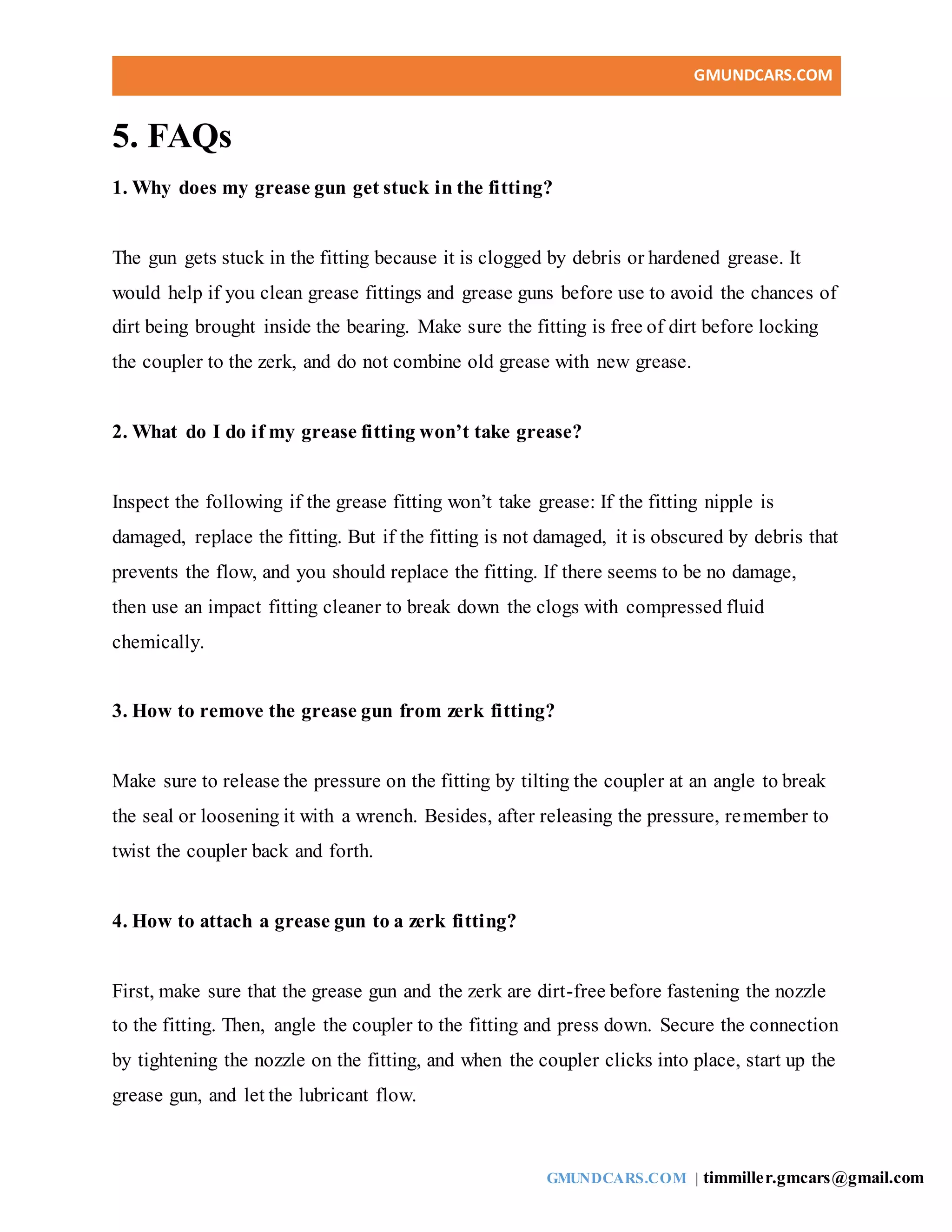 A-Z Guide To Grease Fitting Types, Sizes & Thread Identification | DOCX