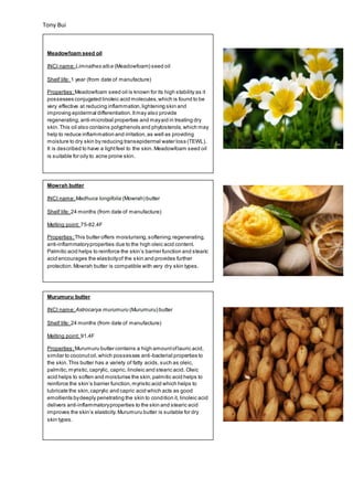 A z oils and butter profiling | PDF