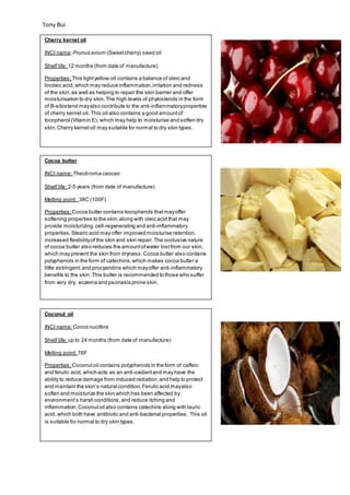A z oils and butter profiling | PDF