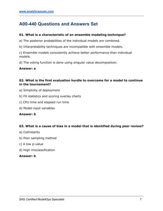 A00-440: Useful Questions for SAS ModelOps Specialist Certification Success | PDF