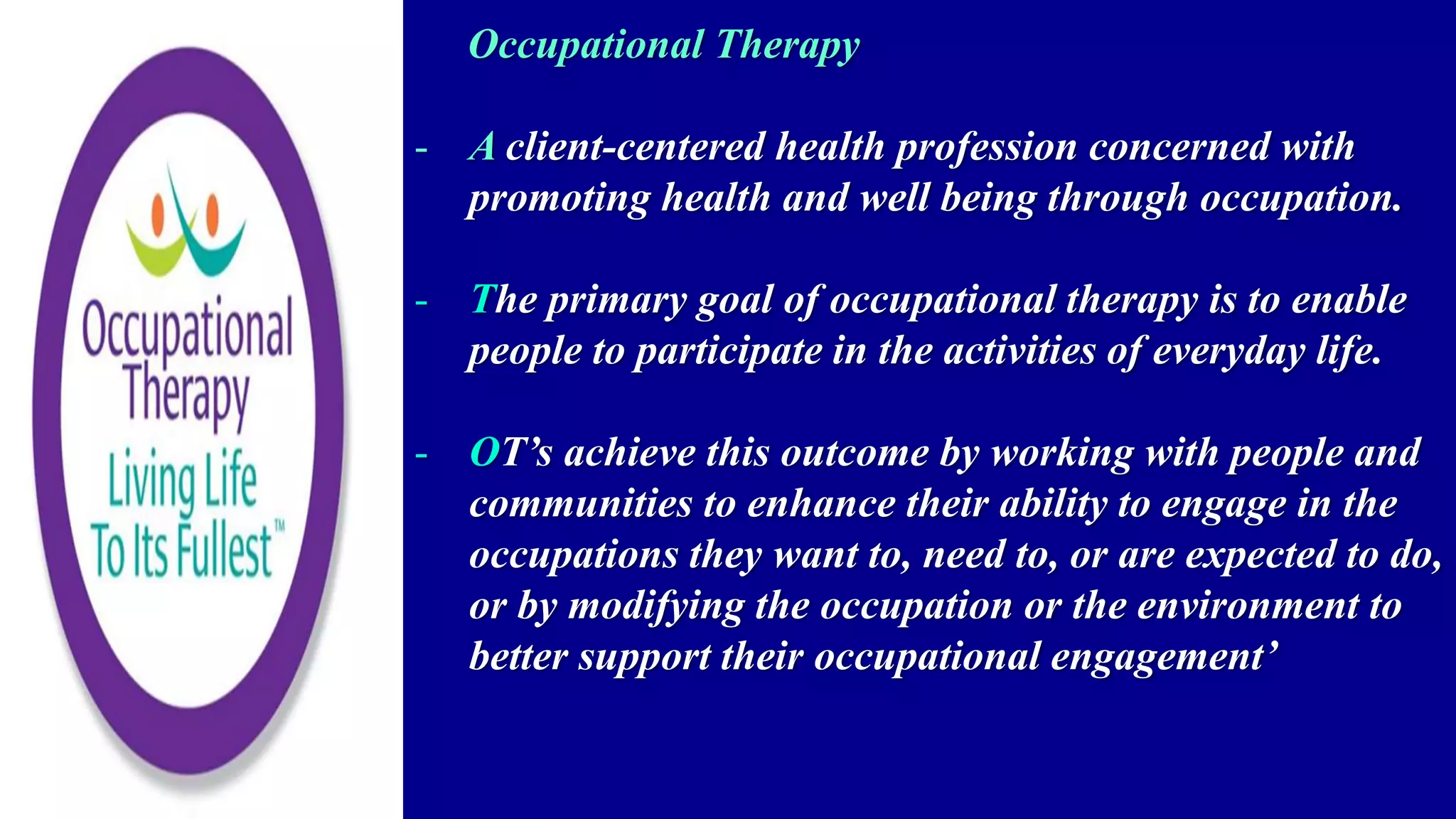 Occupational Therapy and Palliative Care | PPTX