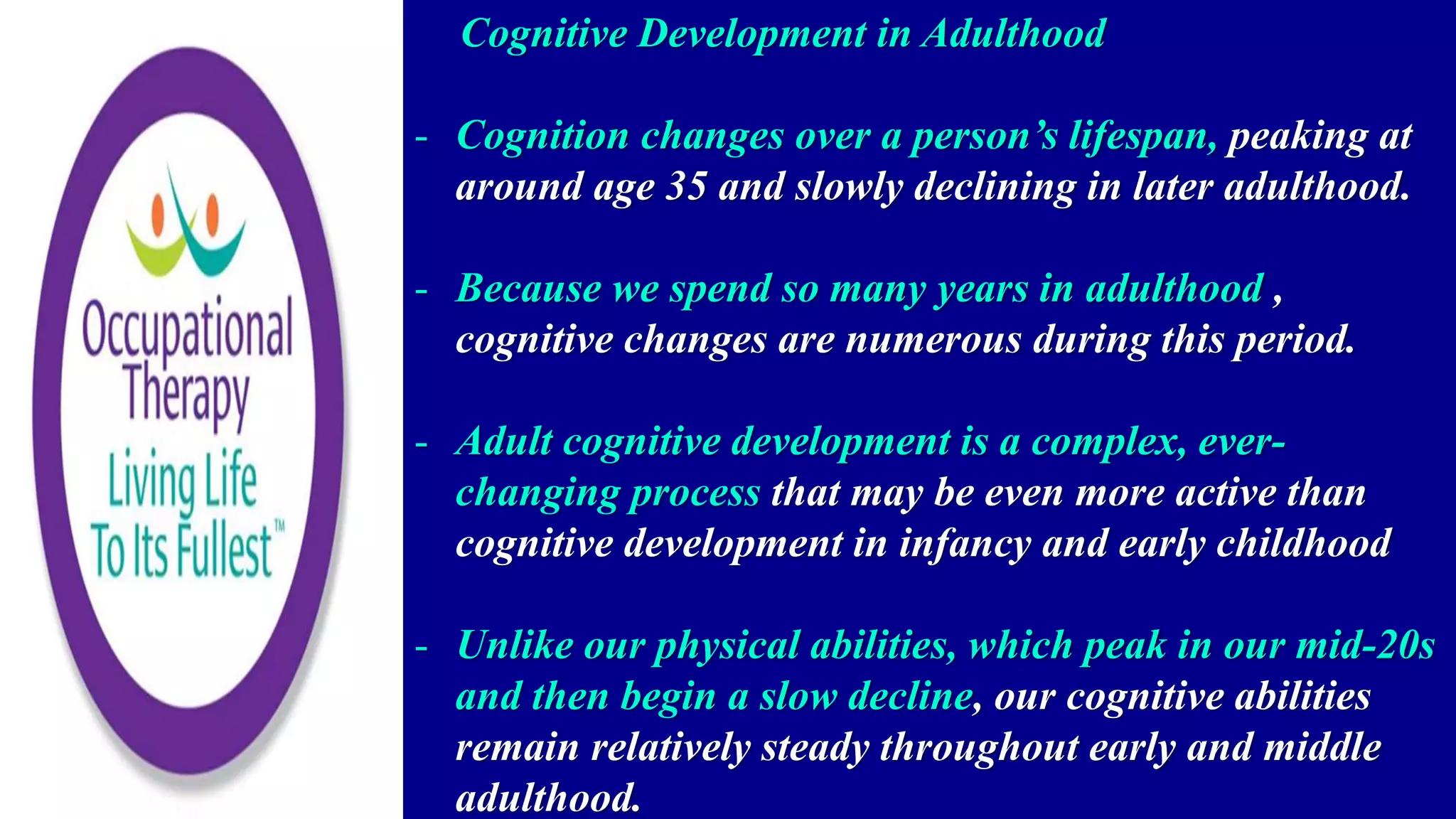 Occupational Therapy Lifespan and Middle Adulthood | PPTX