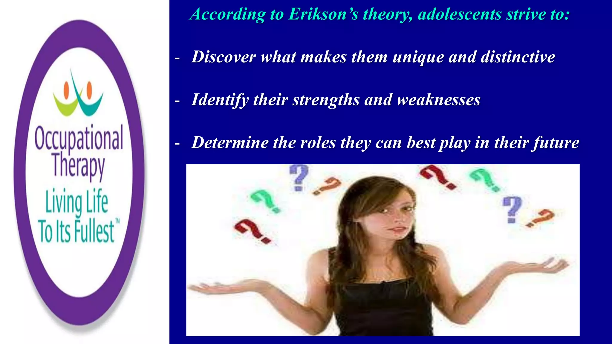 Occupational Therapy Lifespan Development Adolescents | PPTX