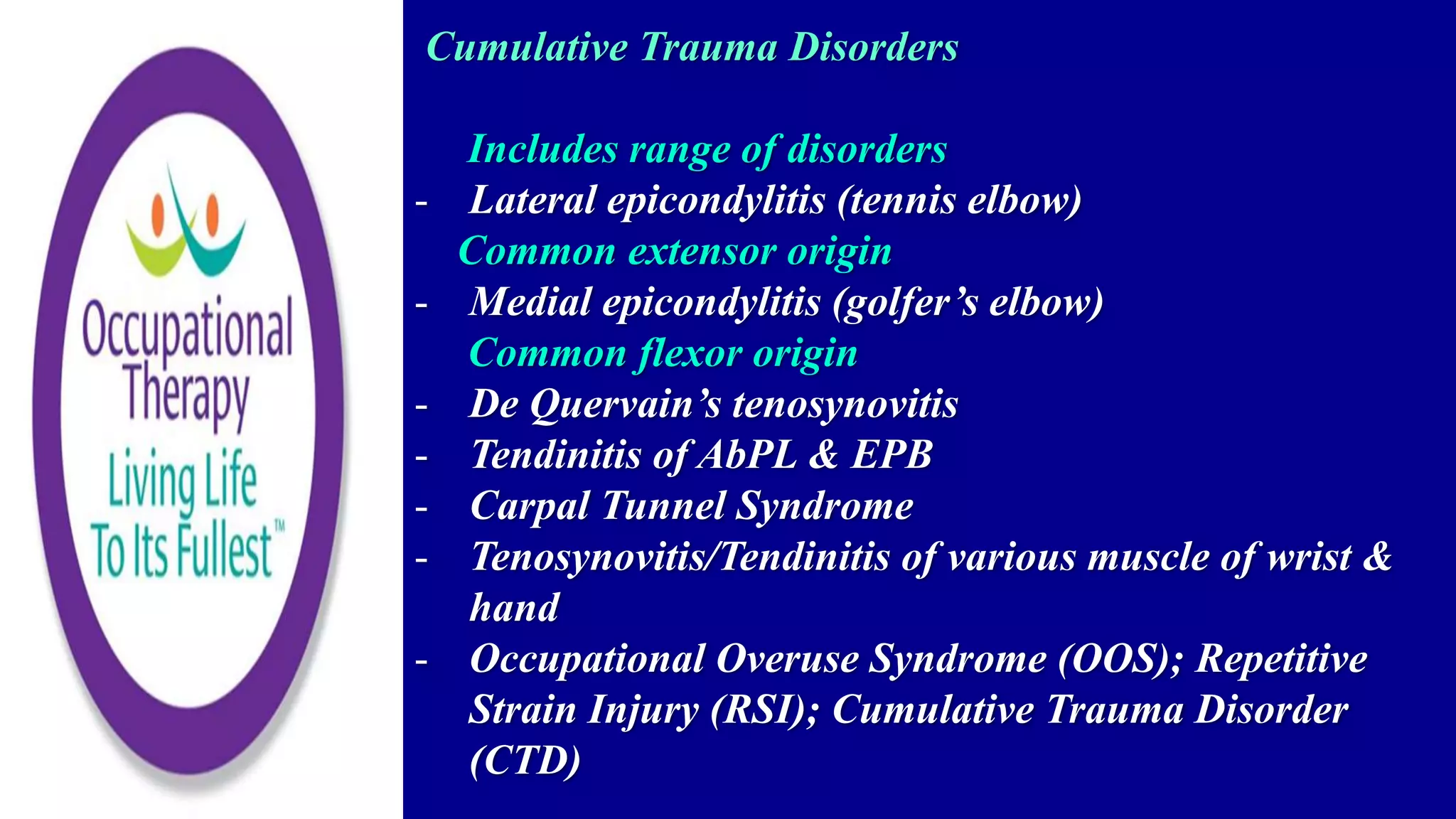 Occupational Therapy Upper Limb Injuries | PPTX