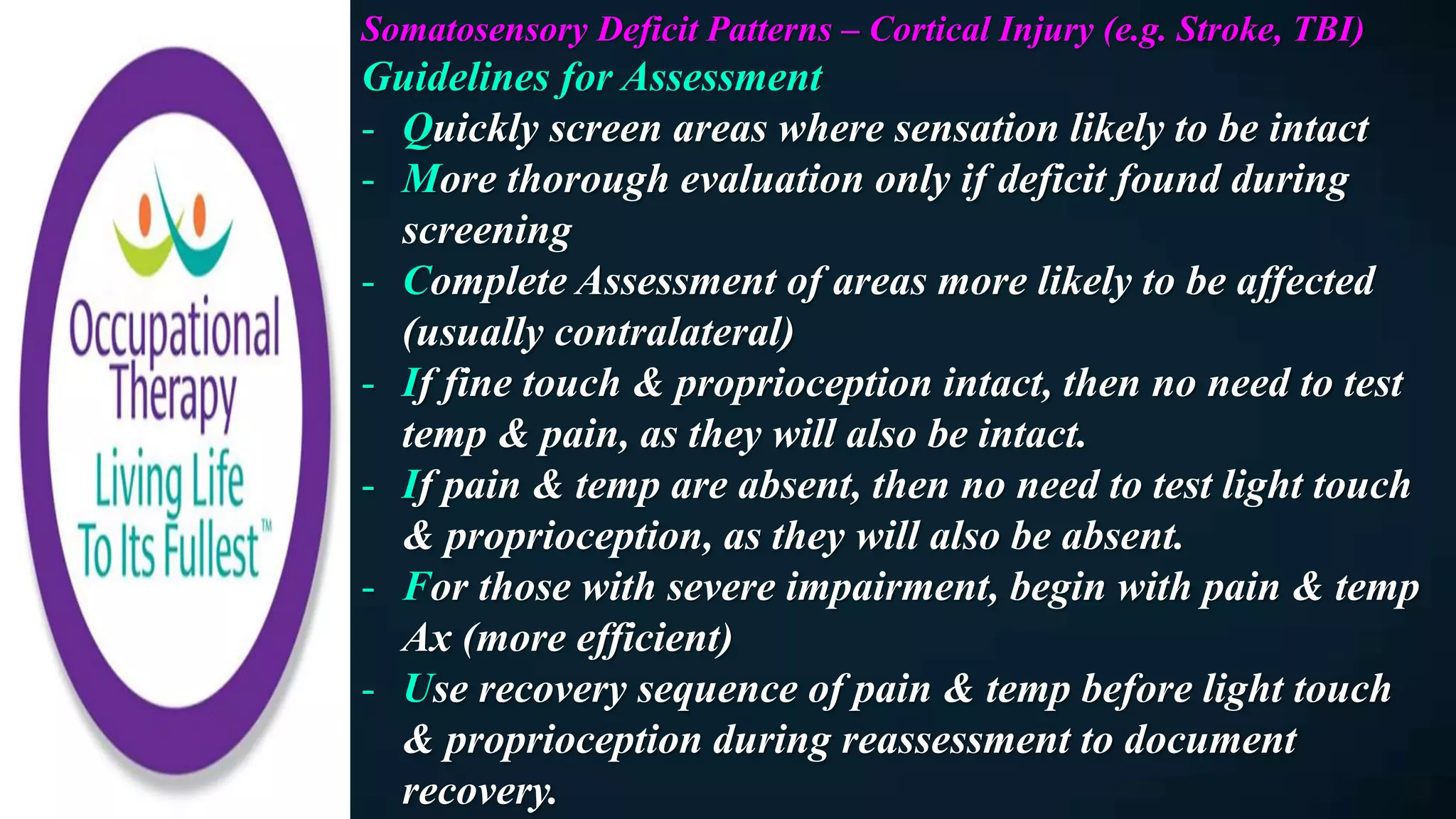 Occupational Therapy Management of Sensory Dysfunction & Oedema | PPTX