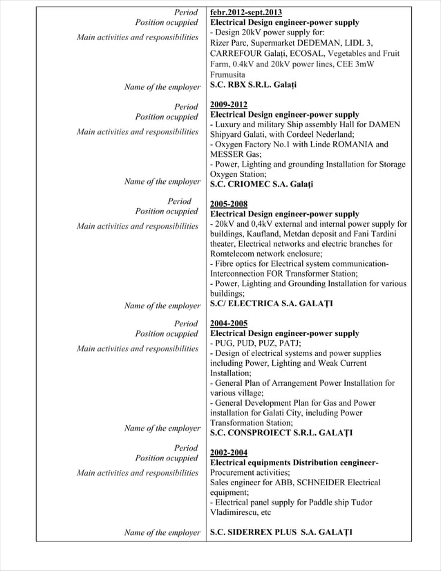 Curriculum Vitae english-Sorochan Ovidiu Lucian | PDF