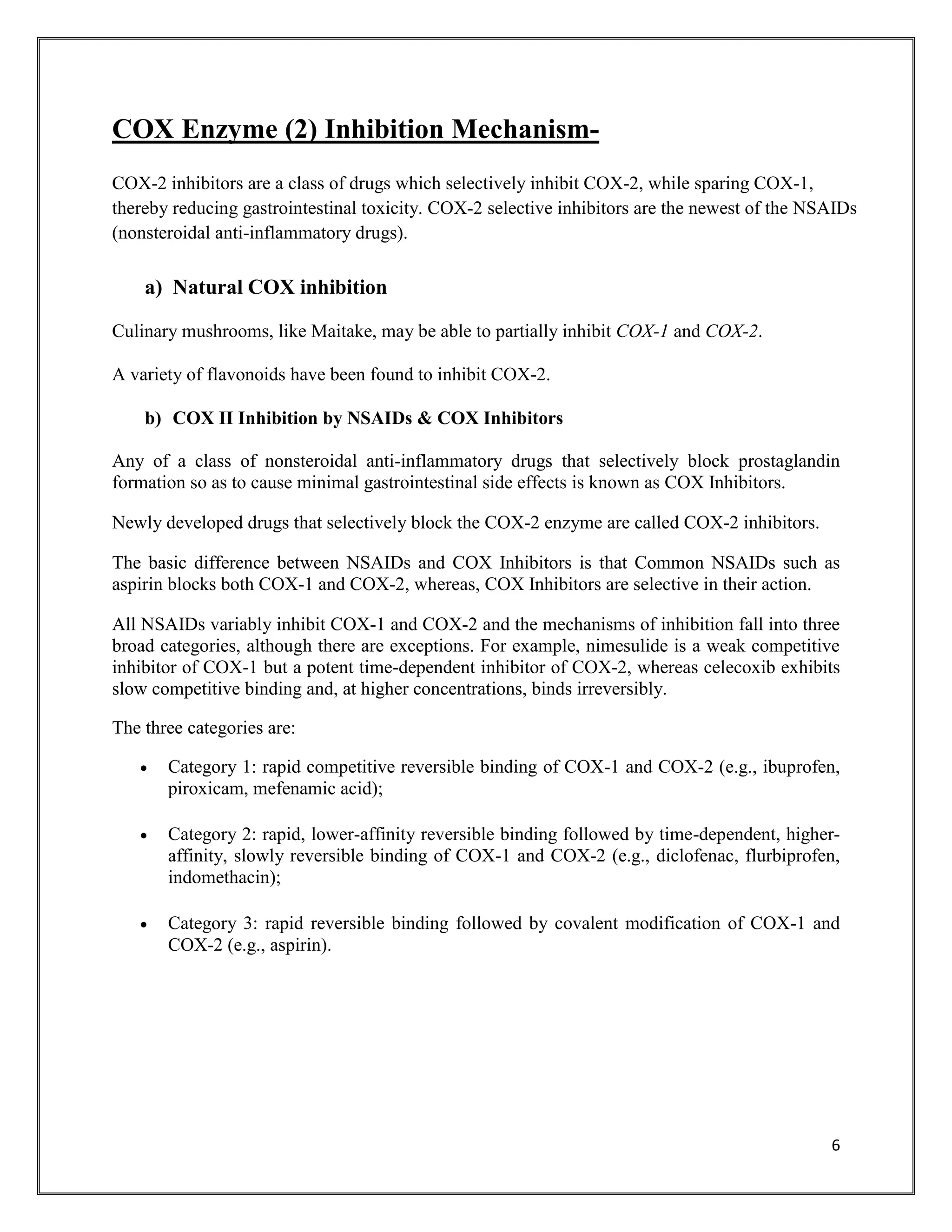 Assignment On cox2 inhibitors | PDF