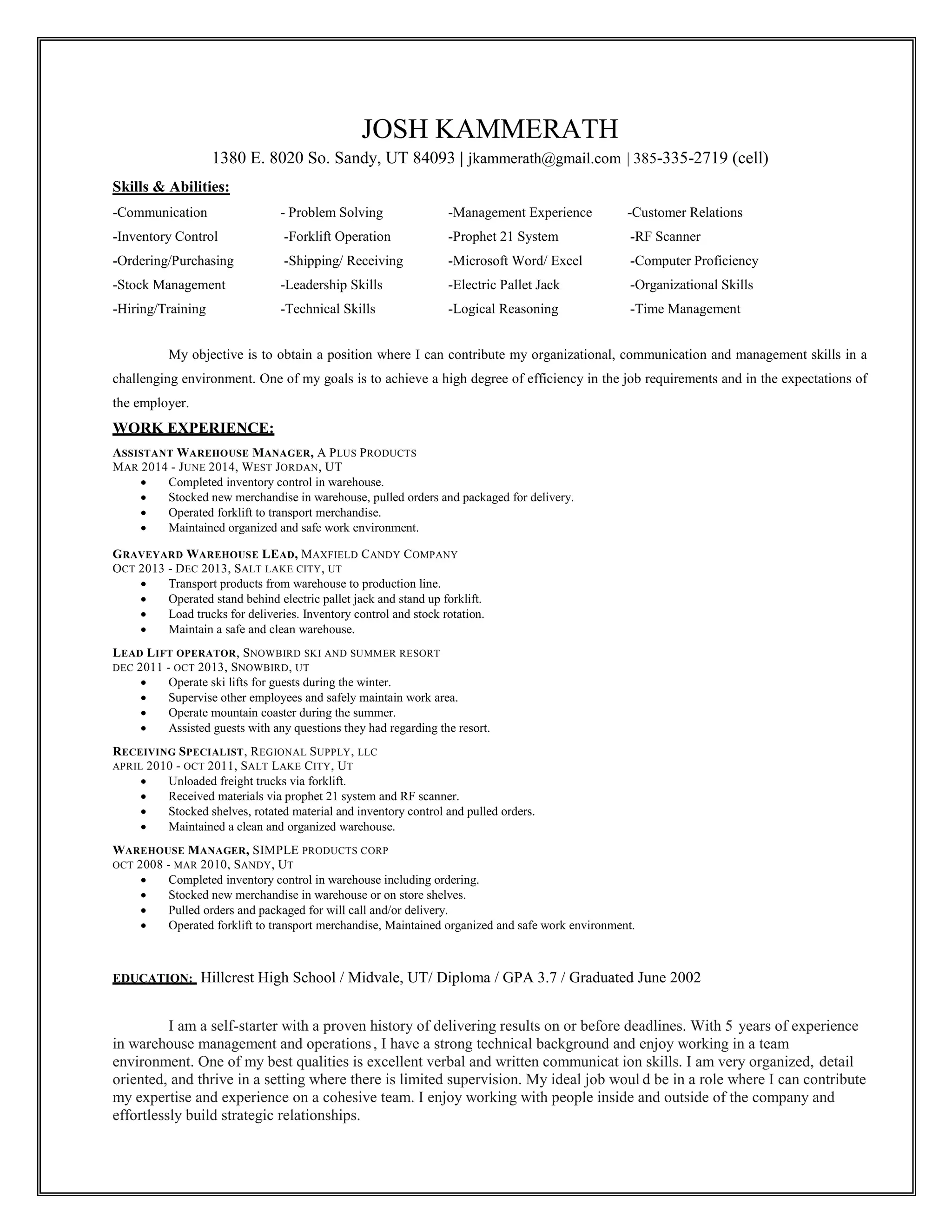 Resume2014(4) | PDF