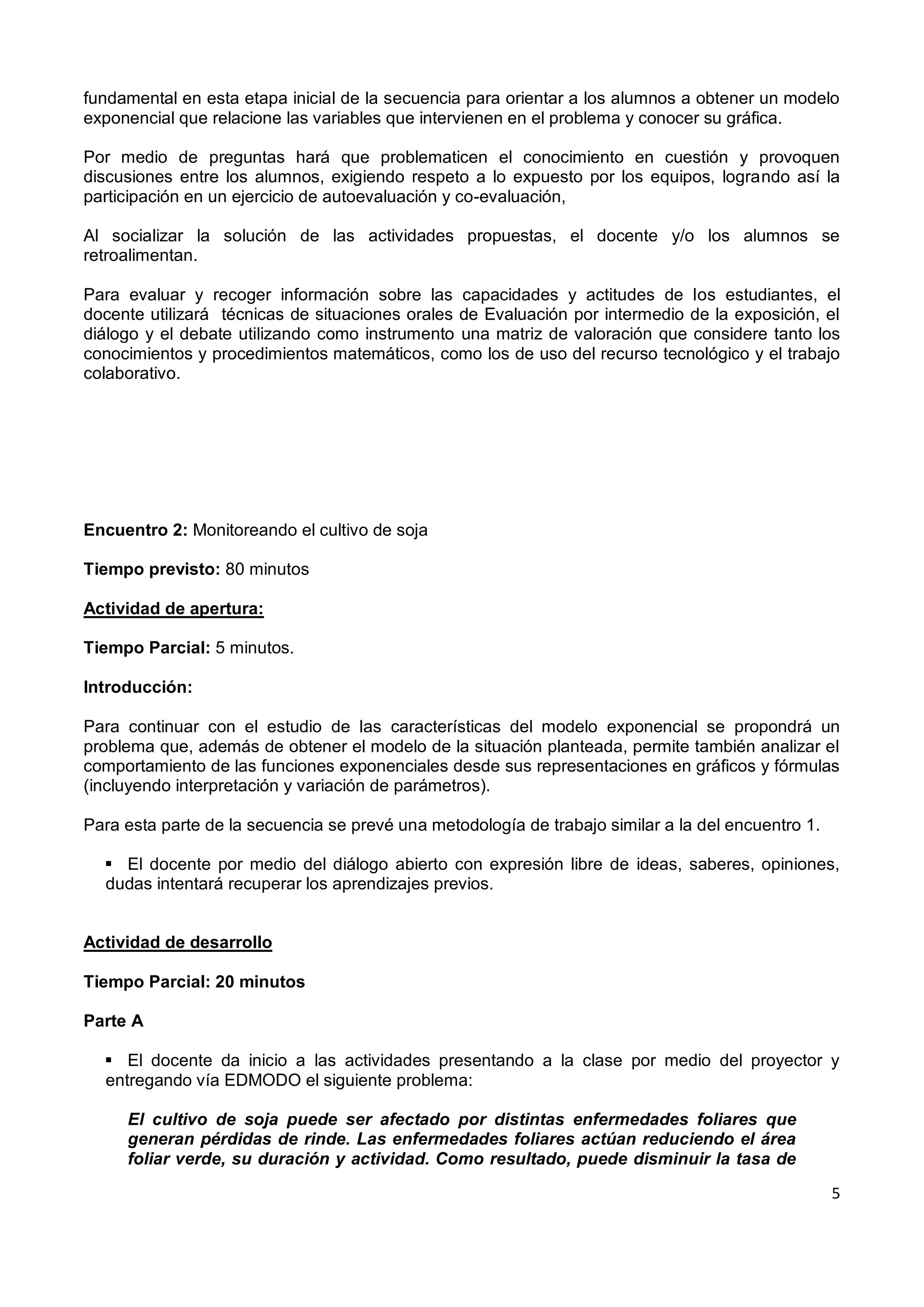 SECUENCIA DIDACTICA - FUNCIONES EXPONENCIALES | PDF