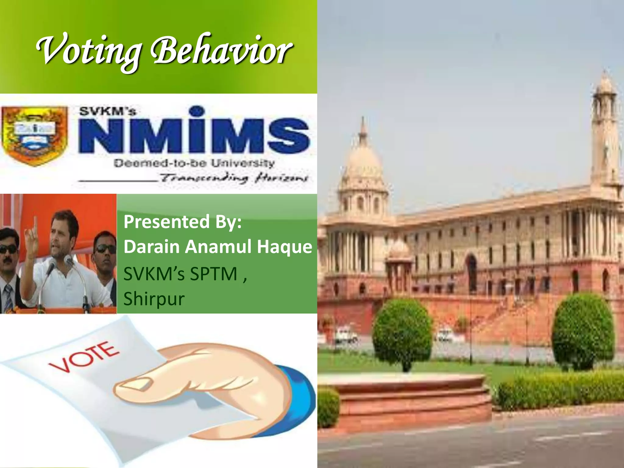 VOTING BEHAVIOUR IN INDIA | PPTX