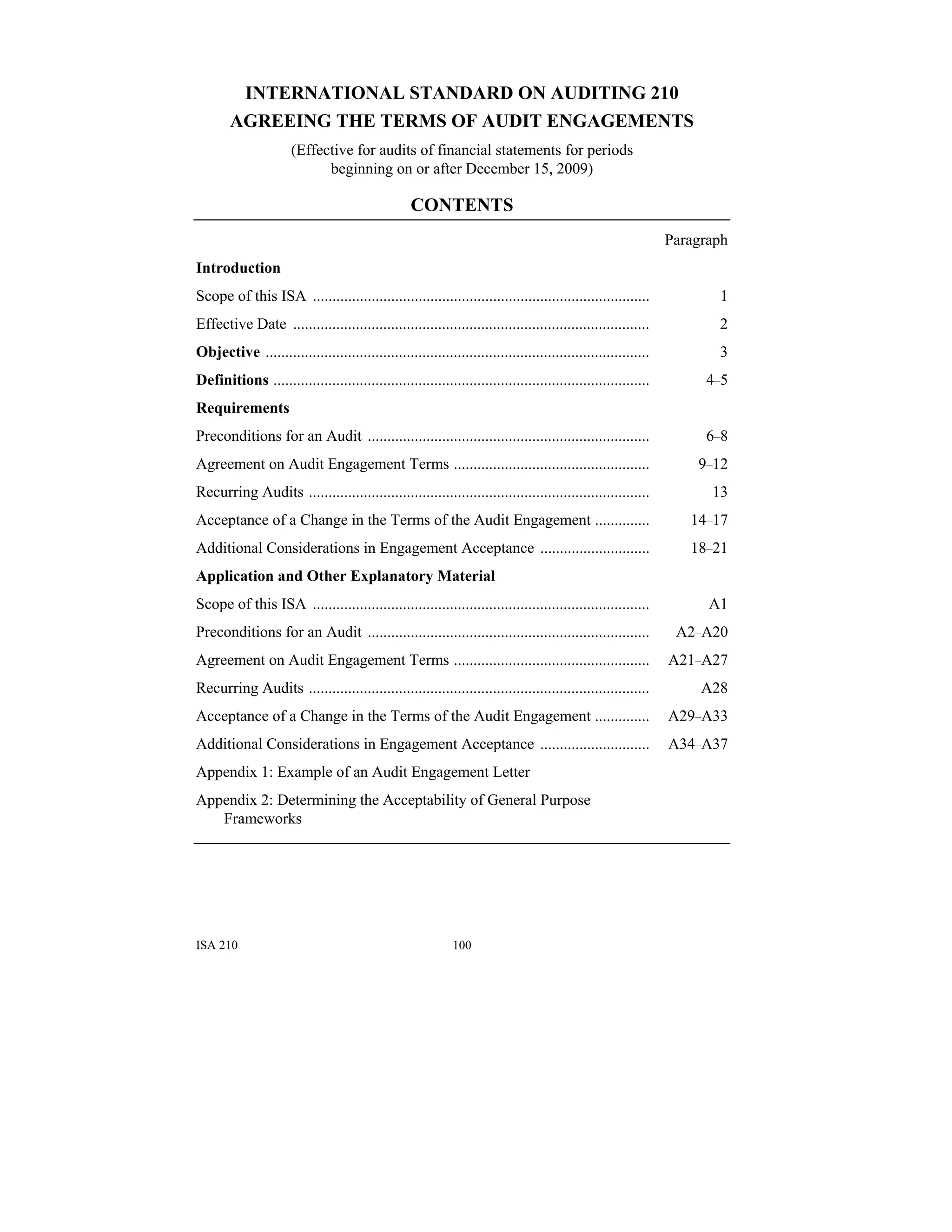 A009 2010-iaasb-handbook-isa-210 | PDF