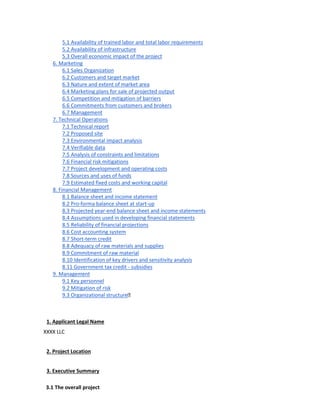 USDA Example Business Plan | PDF