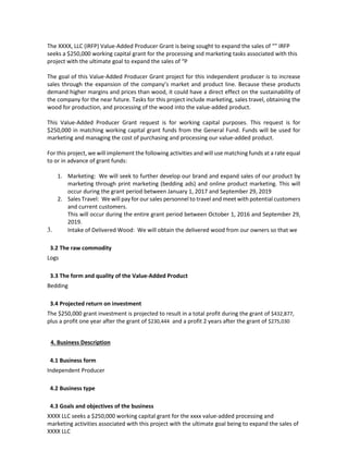 USDA Example Business Plan | PDF