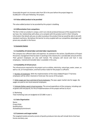 USDA Example Business Plan | PDF