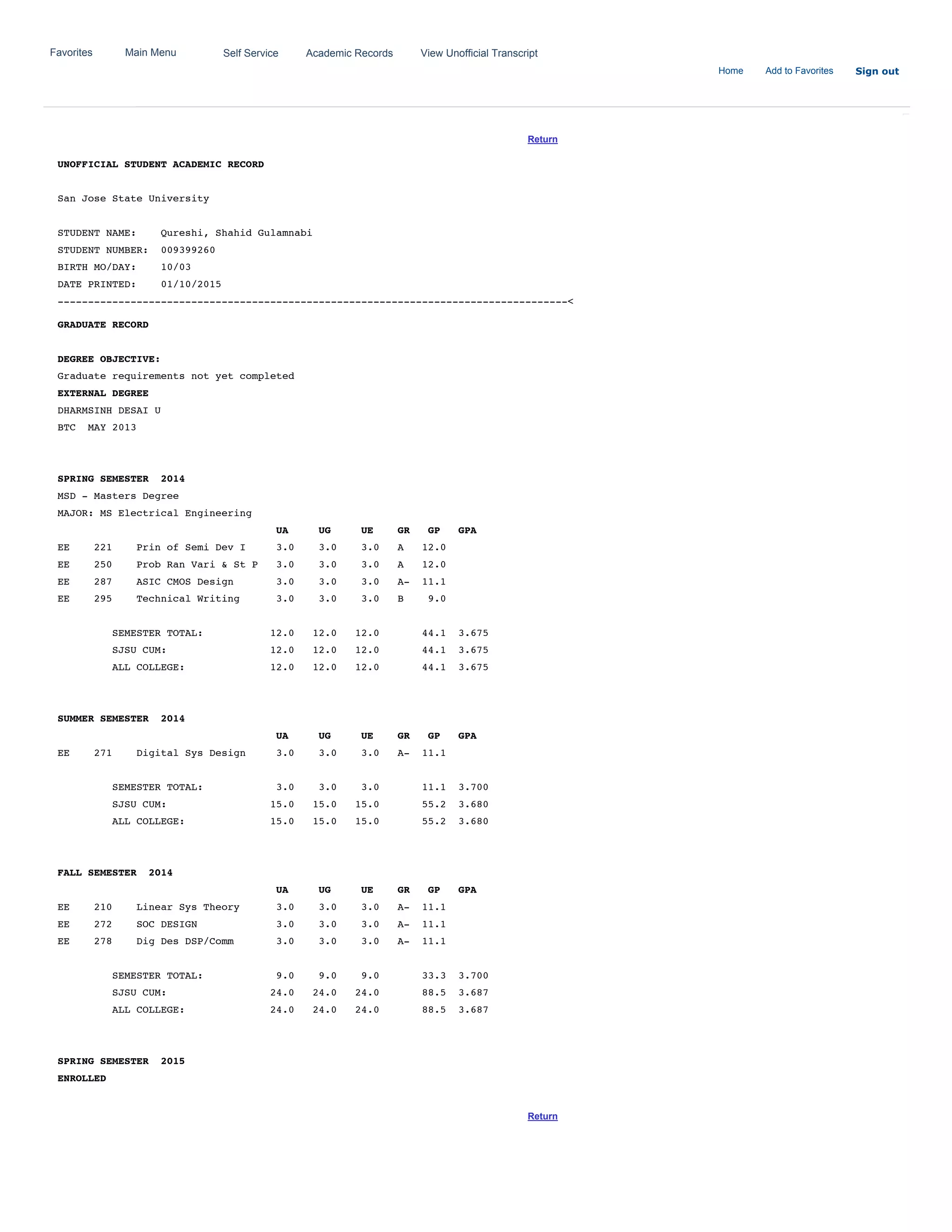 Unofficial transcript-latest | PDF