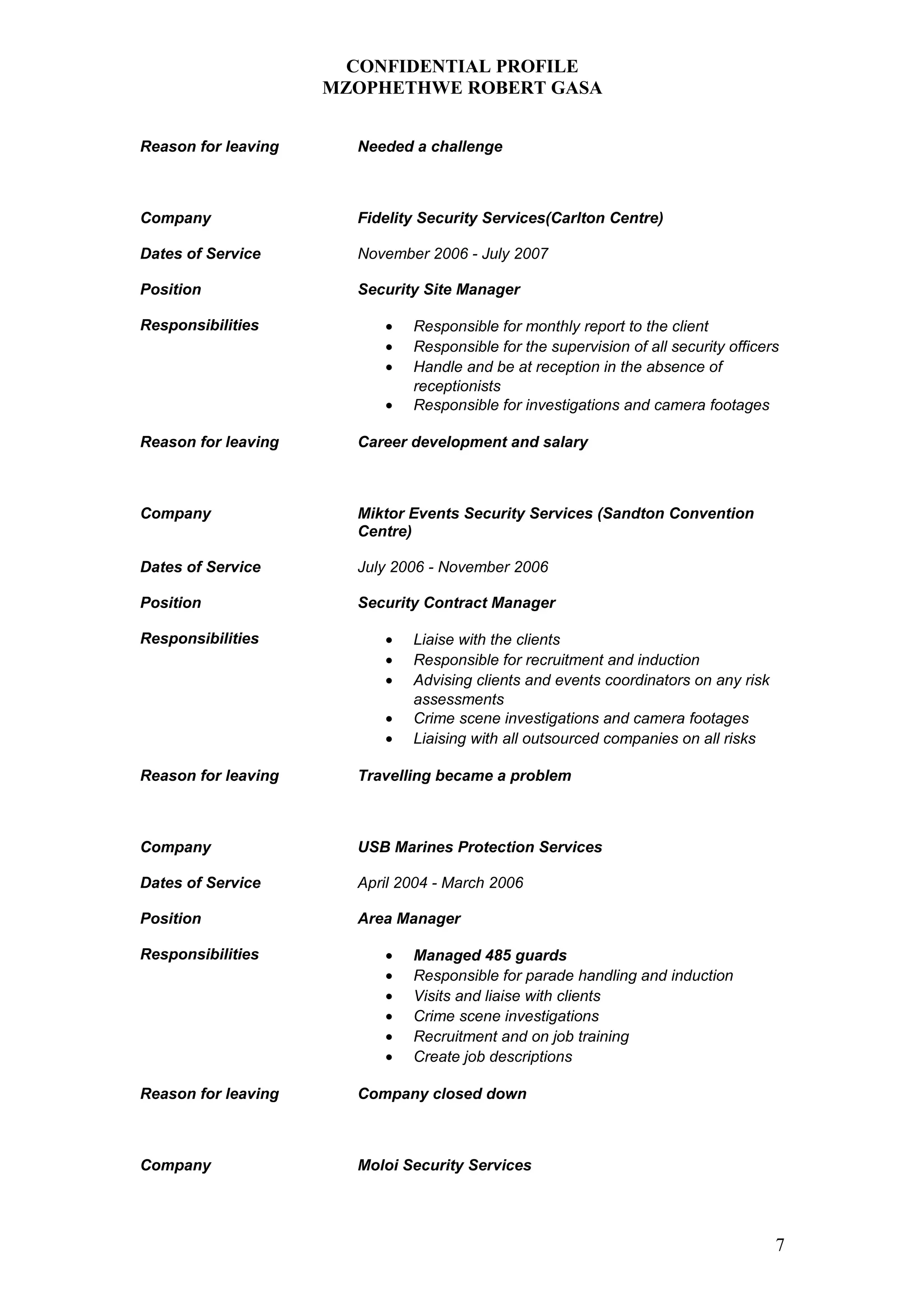 CV - Mzophethwe Robert Gasa1 (3) | PDF