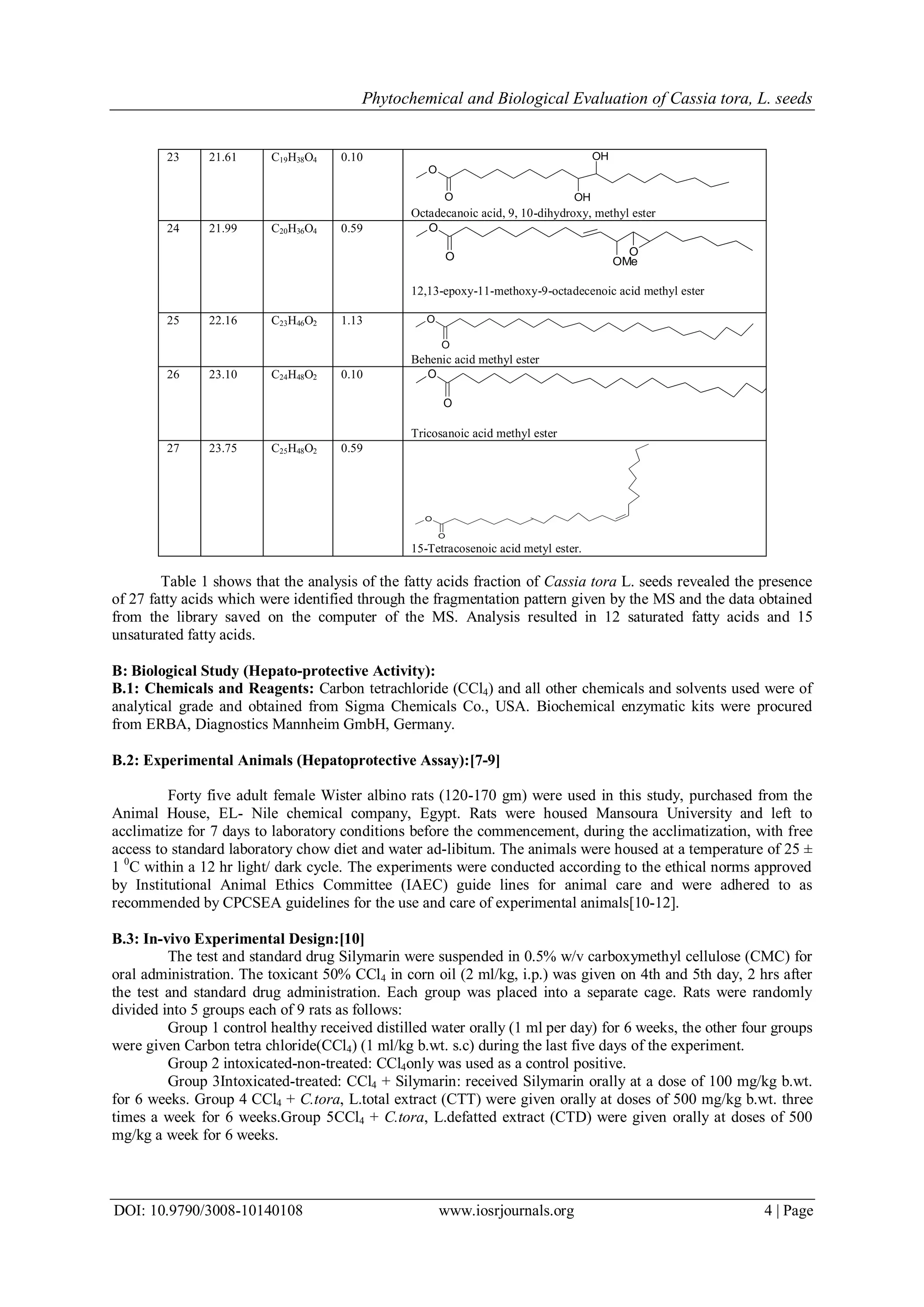 Phytochemical and Biological Evaluation of Cassia tora, L. Seeds | PDF