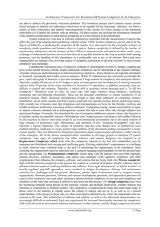 Architecture Framework for Resolution of System Complexity in an Enterprise | PDF