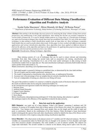 Performance Evaluation of Different Data Mining Classification ...
