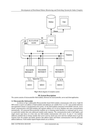 Development of Distributed Mains Monitoring and Switching System for Indus Complex | PDF ...