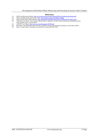 Development of Distributed Mains Monitoring and Switching System for Indus Complex | PDF ...