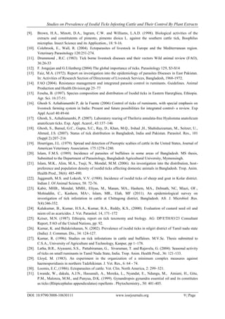 Studies on Prevalence of Ixodid Ticks Infesting Cattle and Their ...