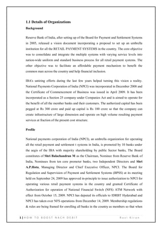 PROJECT REPORT NPCI by Ravi Kiran | PDF