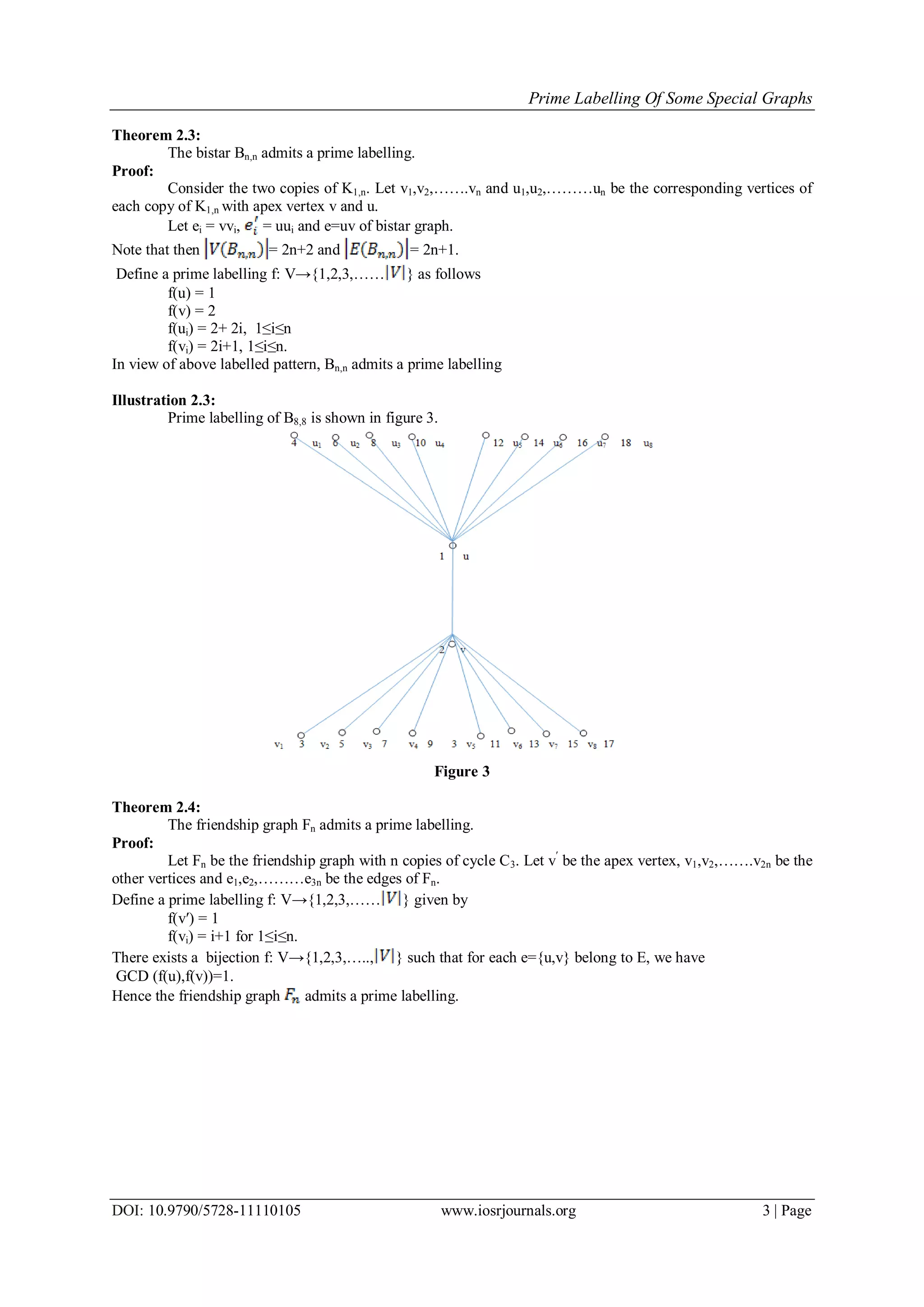 Prime Labelling Of Some Special Graphs | PDF