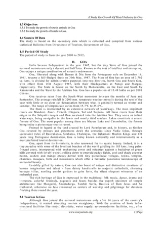 A Study on Growth of Hotel Industry in Goa | PDF