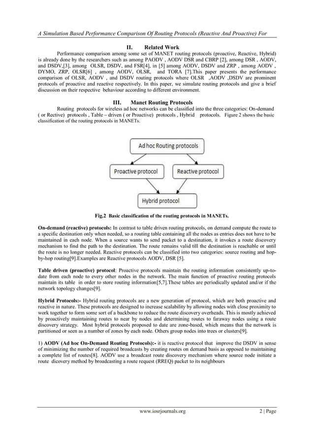 A Simulation Based Performance Comparison Of Routing Protocols Reactive And Proactive For