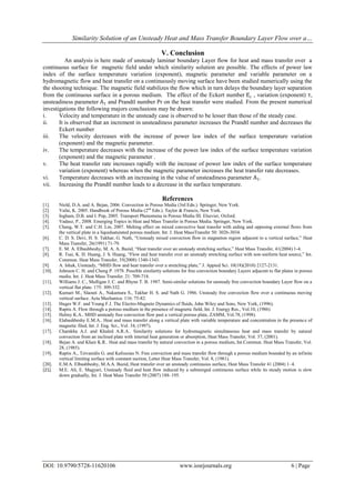 Similarity Solution of an Unsteady Heat and Mass Transfer Boundary ...