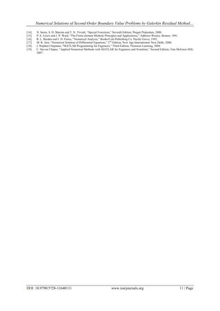 Numerical Solutions of Second Order Boundary Value Problems by Galerkin Residual Method on Using ...