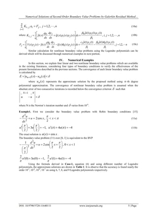 Numerical Solutions of Second Order Boundary Value Problems by Galerkin ...