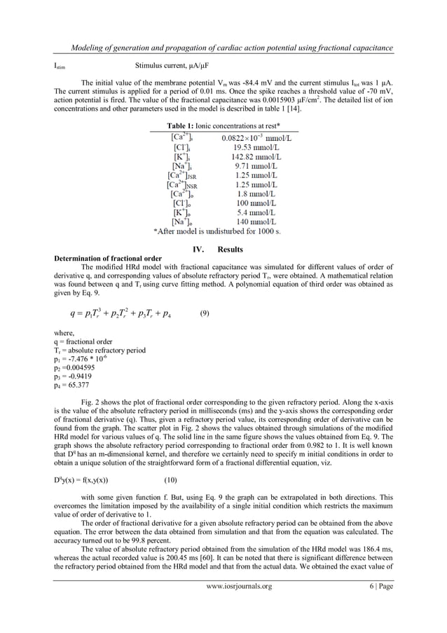 Modeling of generation and propagation of cardiac action potential using fractional capacitance ...