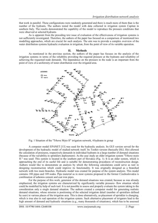 Irrigation distribution network analysis | PDF