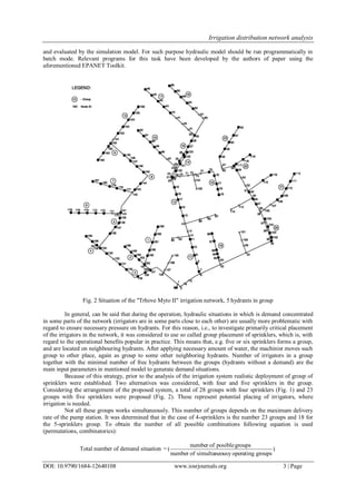 Irrigation distribution network analysis | PDF