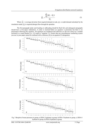 Irrigation distribution network analysis | PDF