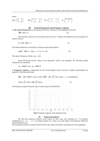 Vibrations of a mechanical system with inertial and forced disturbance ...