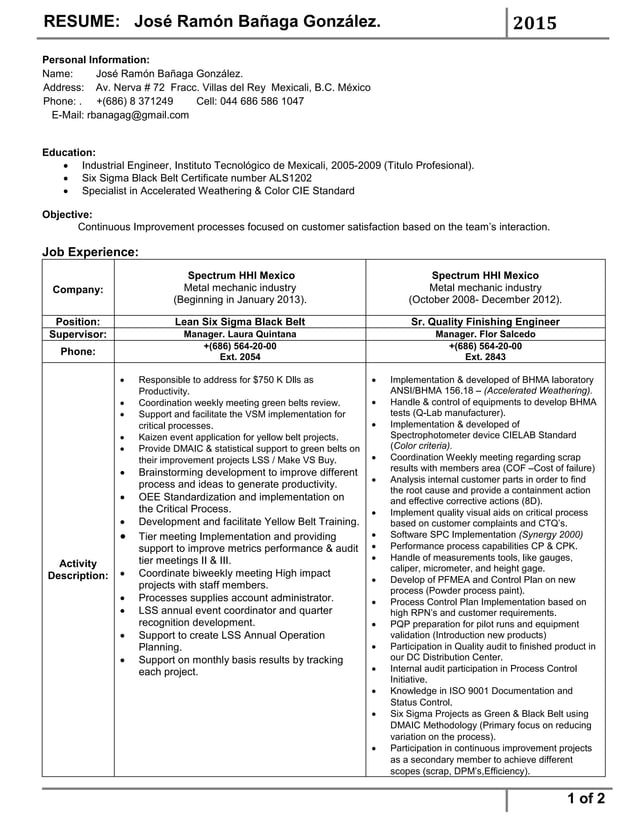 Ramon Banaga's Resume | PDF