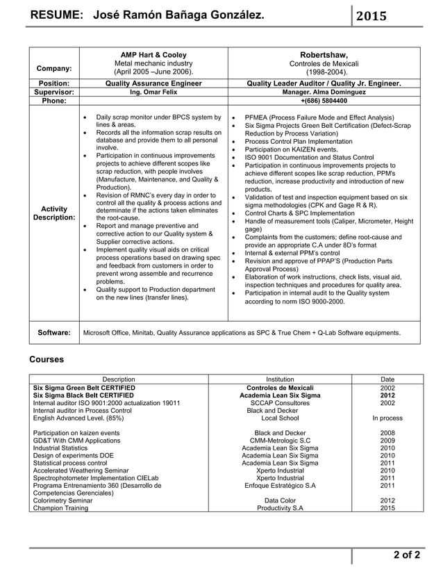 Ramon Banaga's Resume | PDF