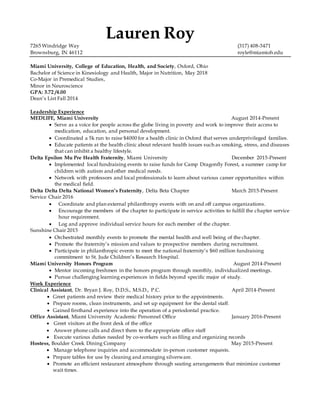 Lauren Roy Resume 2016 | PDF