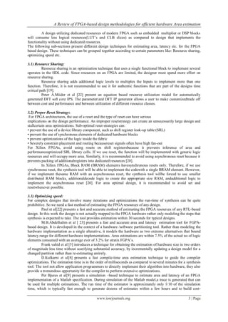 A Review of FPGA-based design methodologies for efficient hardware Area estimation | PDF