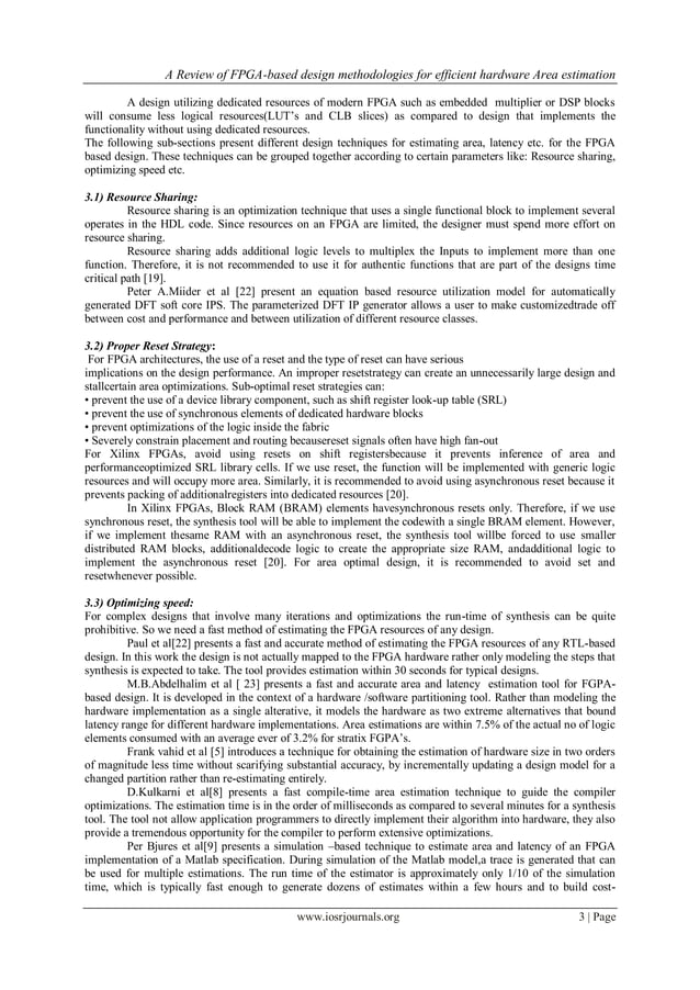 A Review of FPGA-based design methodologies for efficient hardware Area estimation | PDF