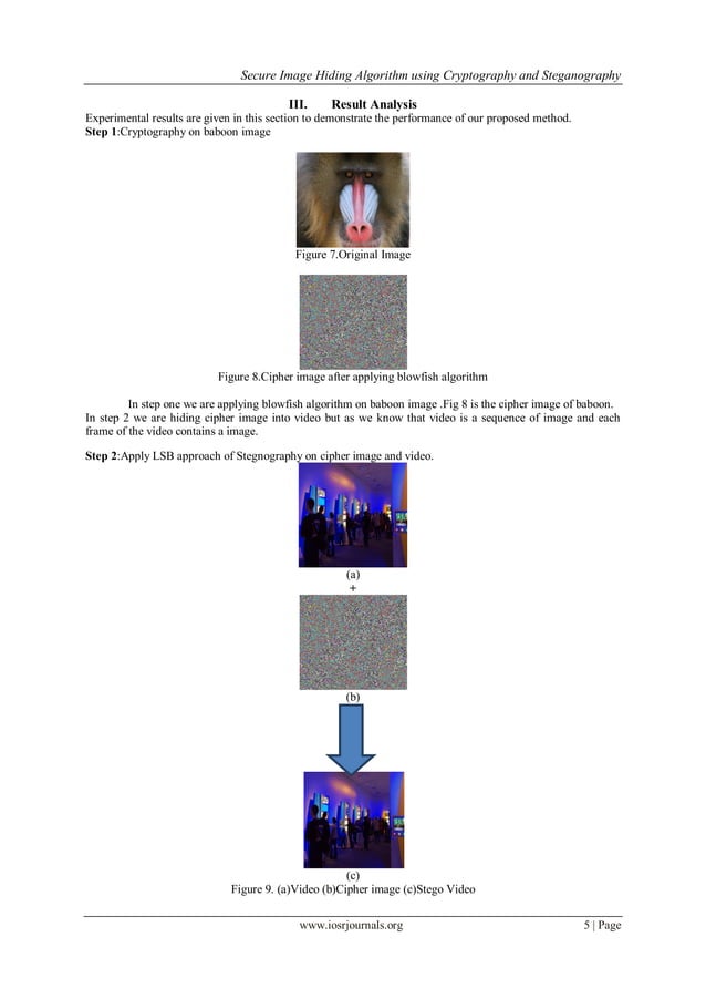 Secure Image Hiding Algorithm using Cryptography and Steganography | PDF