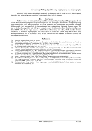 Secure Image Hiding Algorithm using Cryptography and Steganography | PDF