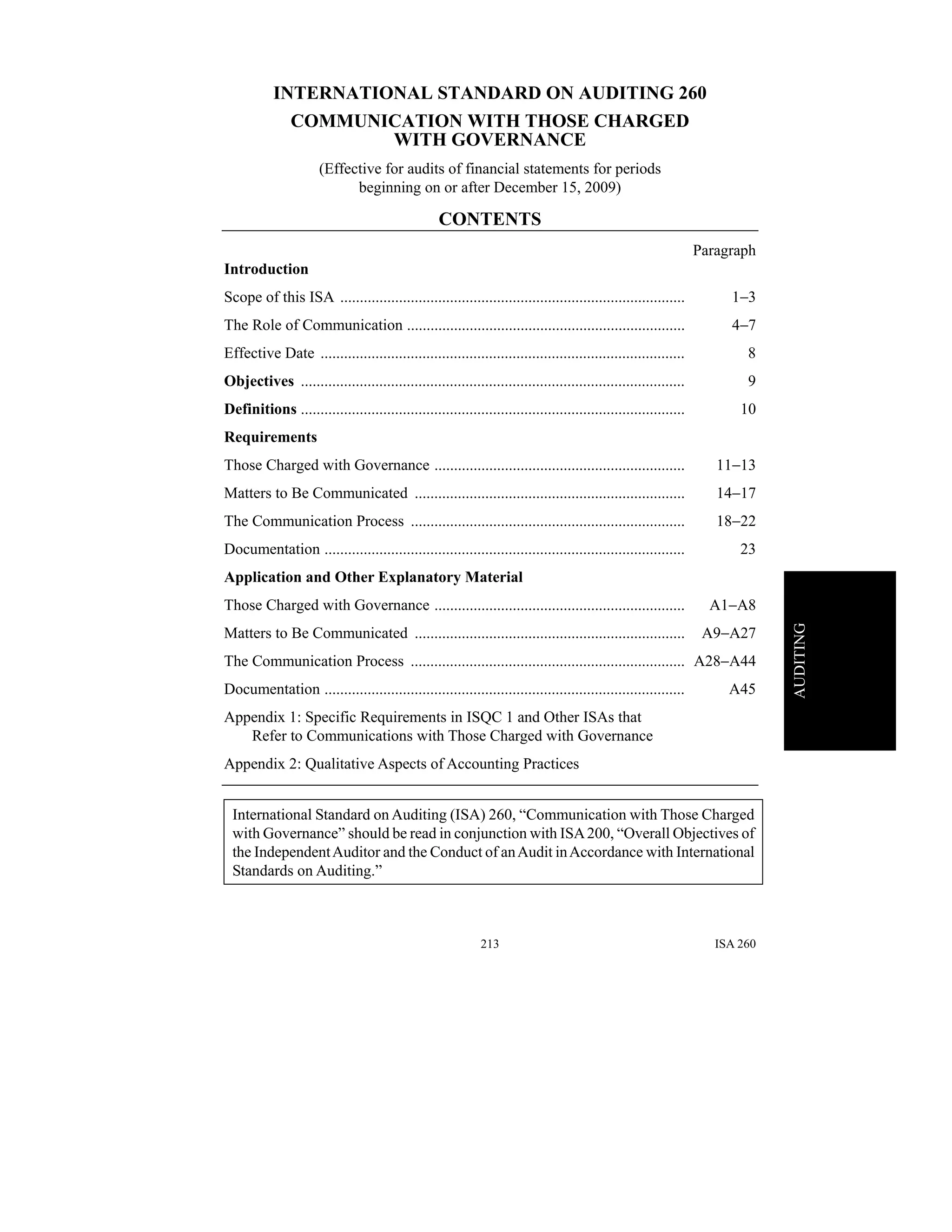 A014 2010-iaasb-handbook-isa-260 | PDF