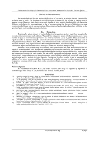 Antimicrobial Activity of Commonly Used Raw and Commercially Available ...