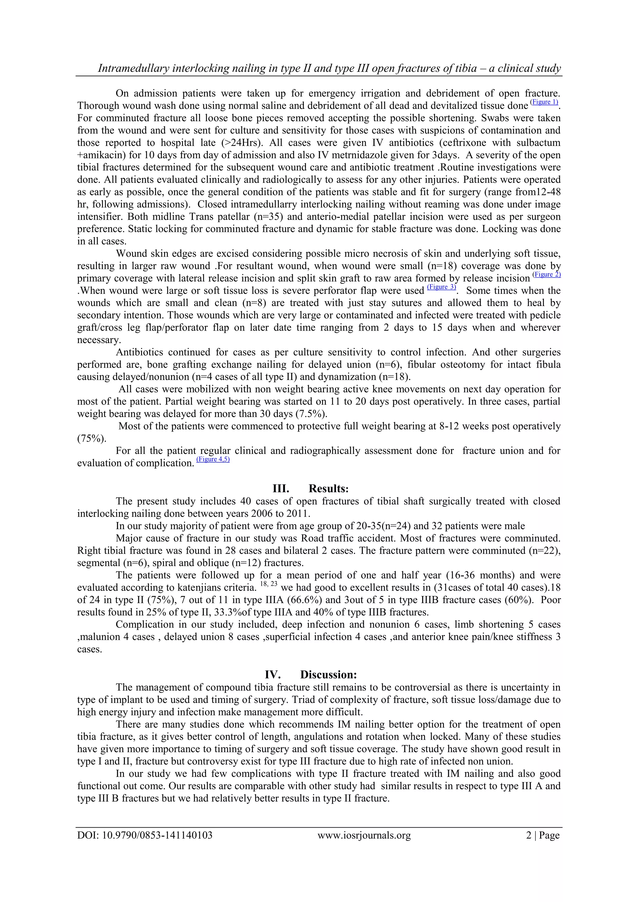 Intramedullary interlocking nailing in type II and type III open ...